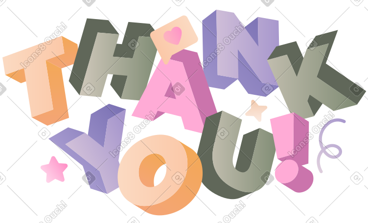 Lettering Thank You! with decorative elements text animated ...