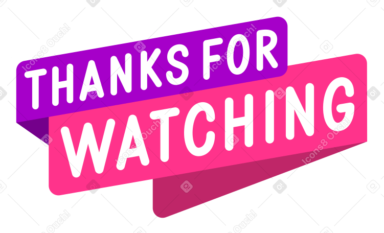 Lettering sticker thanks for watching pink purple Illustration in PNG, SVG Lettering sticker thanks for watching pink purple Illustration in PNG, SVG