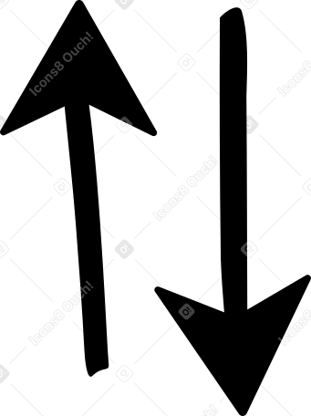 Black arrow two Illustration in PNG, SVG