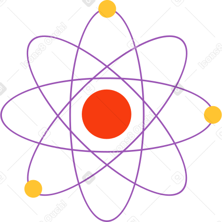 PNG 및 SVG의 Atom with protons neurons and electrons 일러스트
