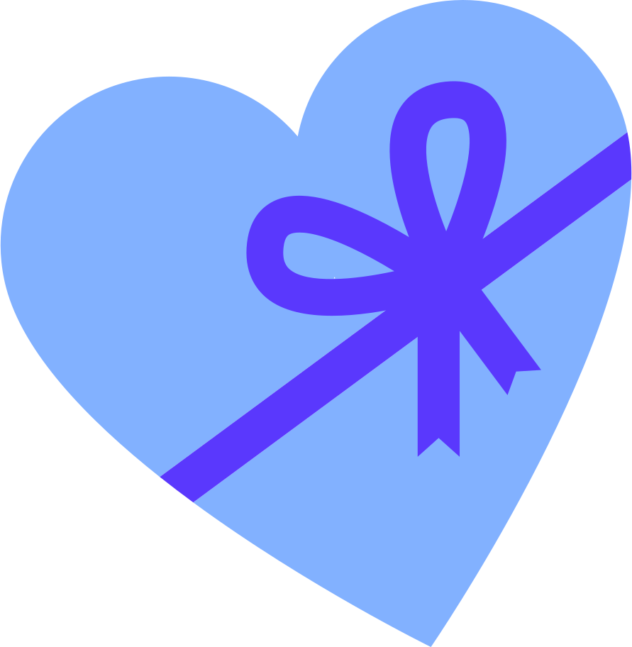 Blue heart-shaped box Illustration in PNG, SVG