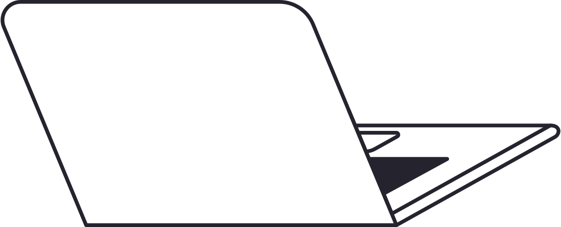 Open laptop tilted Illustration in PNG, SVG