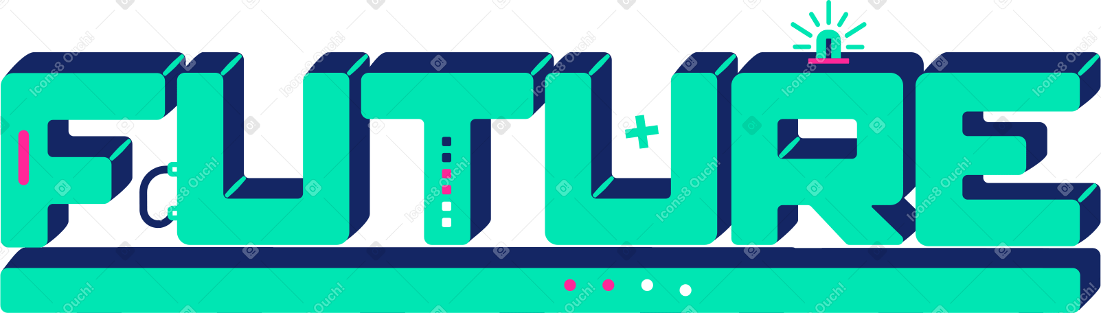 Lettering future Illustration in PNG, SVG