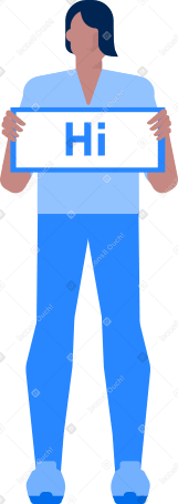 Man holding hi sign Illustration in PNG, SVG