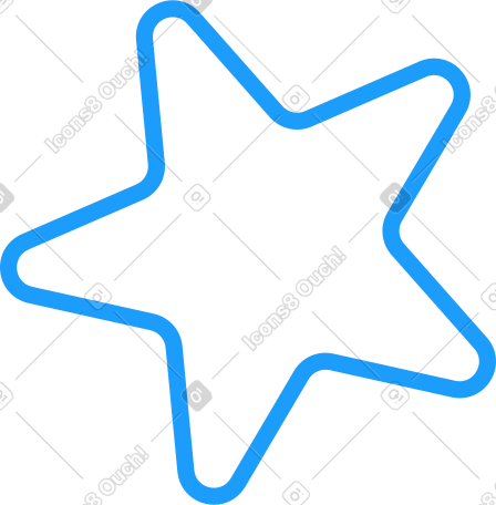 Blue star outline PNG, SVG