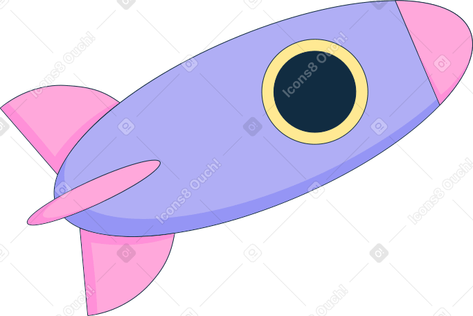 Purple space rocket Illustration in PNG, SVG