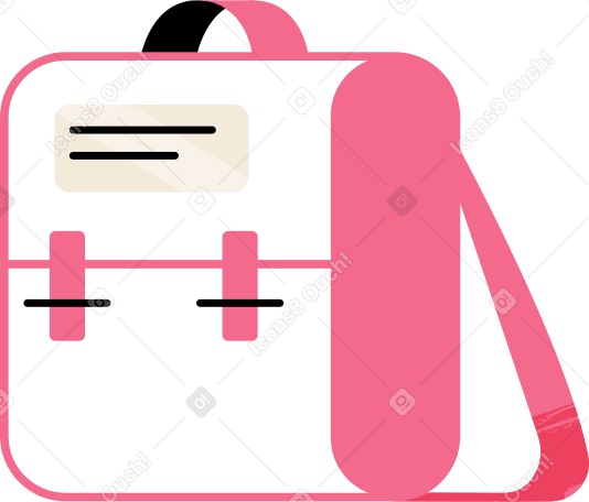 School pink backpack Illustration in PNG, SVG