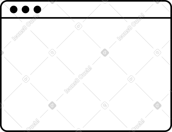 Large white browser window PNG, SVG