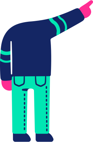 Body back pointing Illustration in PNG, SVG