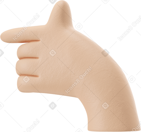 3D Left hand pointing left Illustration in PNG, SVG