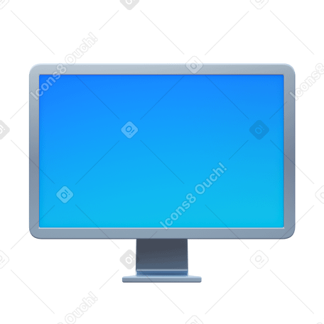3D monitor Illustration in PNG, SVG