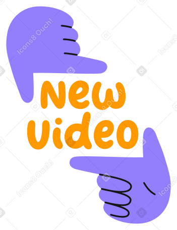 Hand and lettering new video sticker Illustration in PNG, SVG