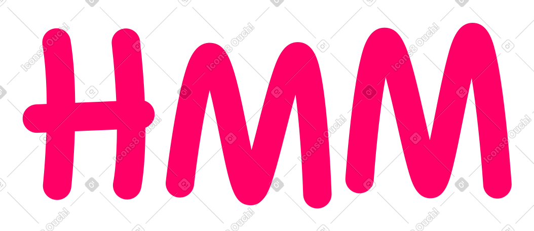 Lettering hmm animated illustration in GIF, Lottie (JSON), AE