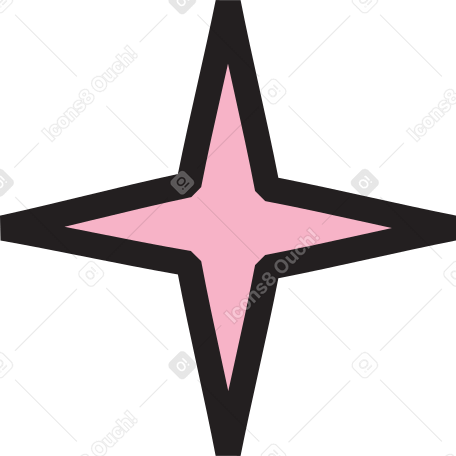 Pink four pointed star Illustration in PNG, SVG