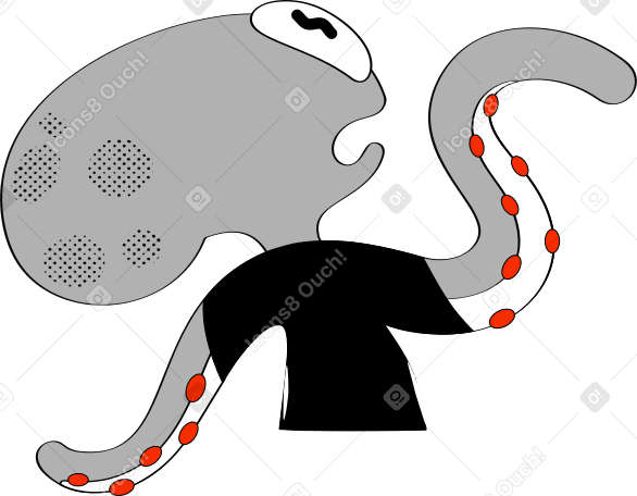 Half octopus Illustration in PNG, SVG