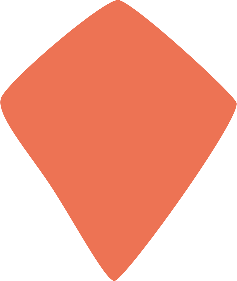 Orange kite shape Illustration in PNG, SVG