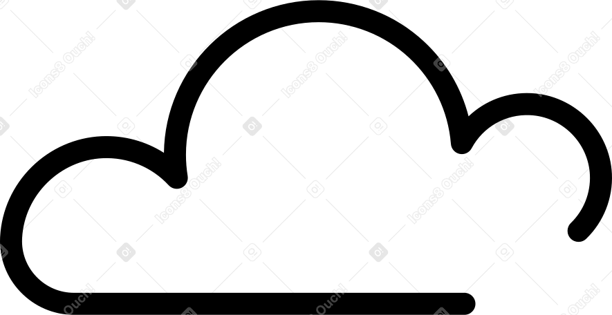 Half cloud Illustration in PNG, SVG