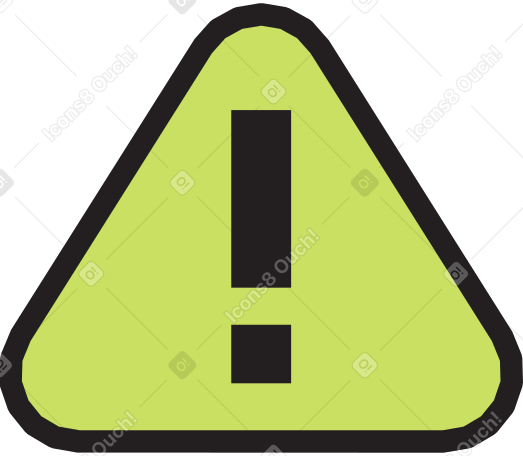 Exclamation point in a triangle Illustration in PNG, SVG