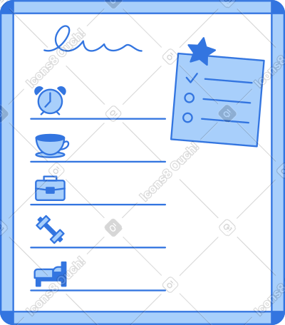 Board with a daily schedule PNG, SVG