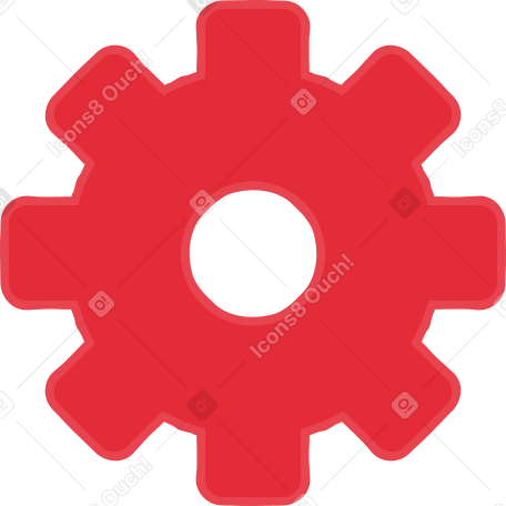 Red gear Illustration in PNG, SVG