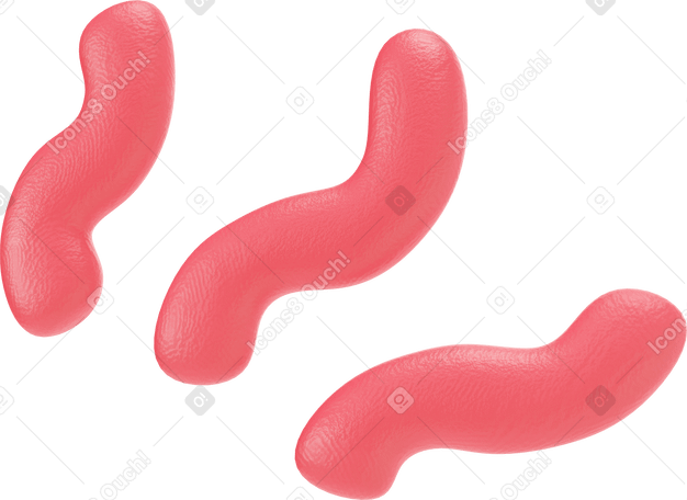 3D Wavy and thick red lines Illustration in PNG, SVG