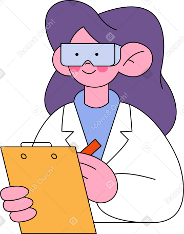 Scientist with clipboard Illustration in PNG, SVG