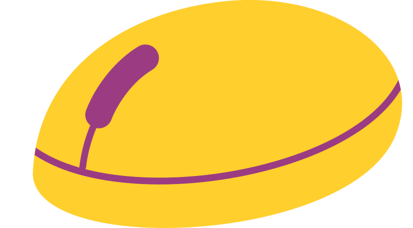 Yellow wireless computer mouse Illustration in PNG, SVG