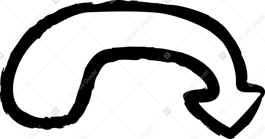Thick arrow down Illustration in PNG, SVG