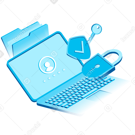 Data privacy and security on laptop PNG, SVG
