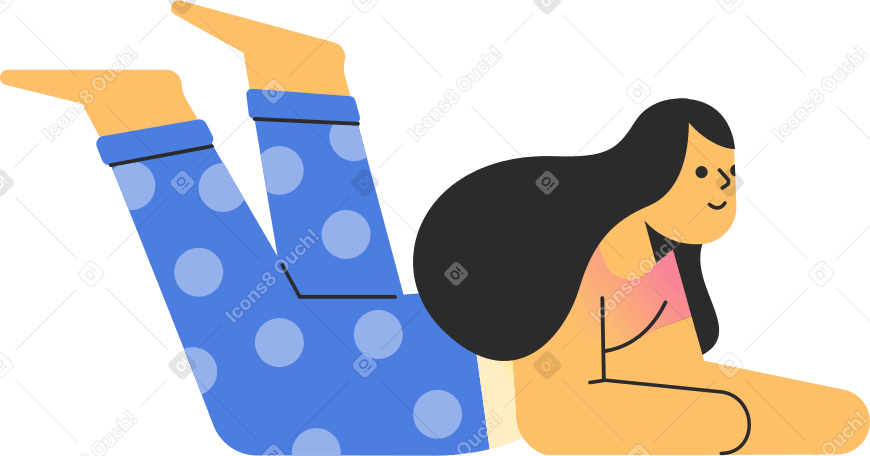 Lying girl Illustration in PNG, SVG