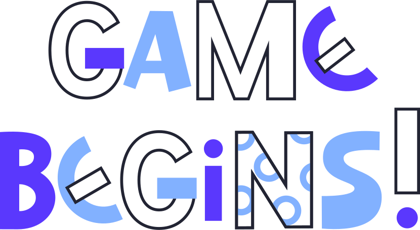 Lettering game begins Illustration in PNG, SVG
