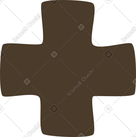 Brown cross shape PNG, SVG