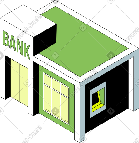 Modern bank building PNG, SVG