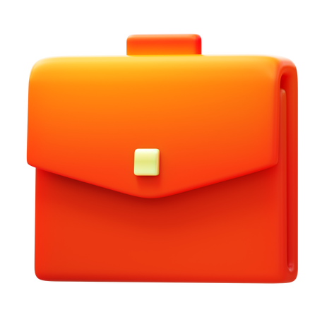 Orange briefcase side view Illustration in PNG, SVG