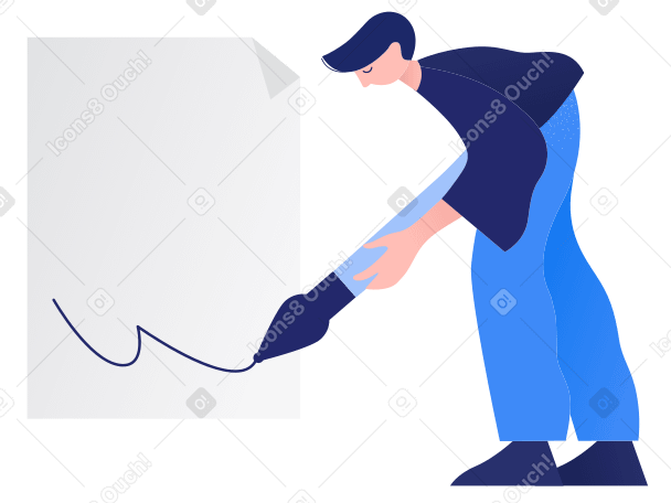 Form signing Illustration in PNG, SVG