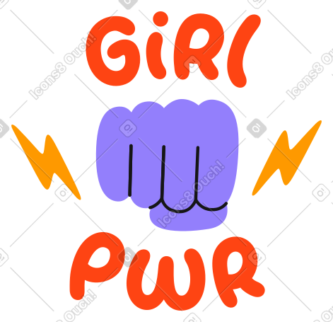 Hand and lettering girl power sticker PNG, SVG