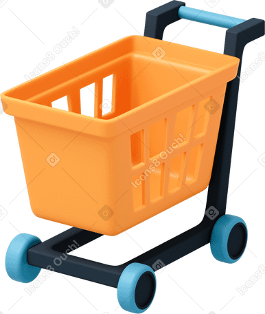 3D shopping cart PNG, SVG