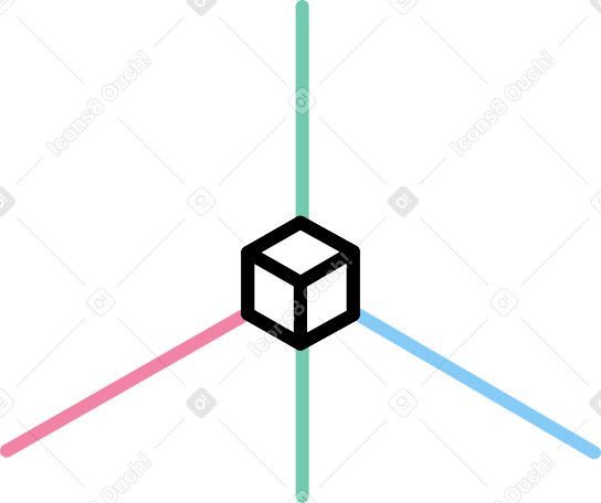 Three d coordinate system icon PNG, SVG