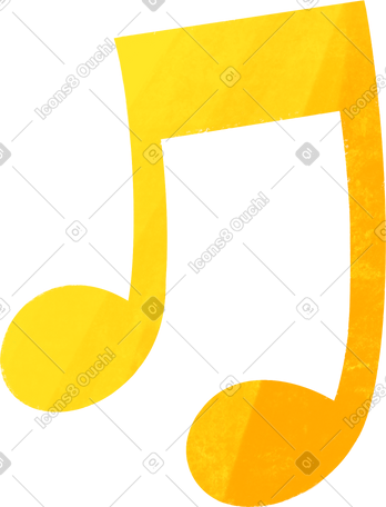 Yellow musical note PNG, SVG
