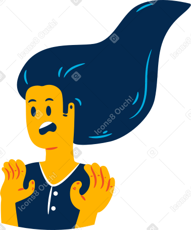 Screaming woman Illustration in PNG, SVG
