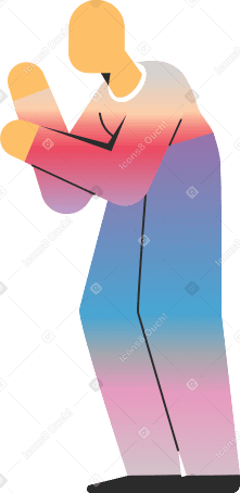 Man leaning forward Illustration in PNG, SVG