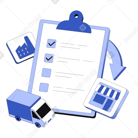 Supply chain management and distribution animated illustration in GIF ...