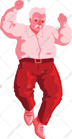Old man jumping front PNG, SVG