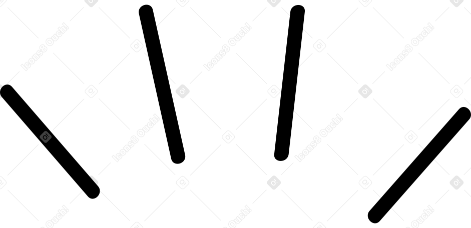 Four black lines Illustration in PNG, SVG