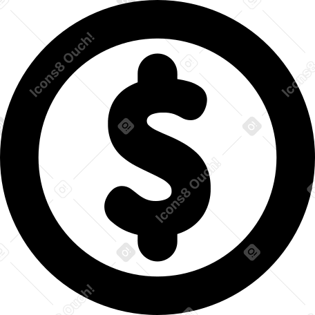 Small coin with dollar Illustration in PNG, SVG