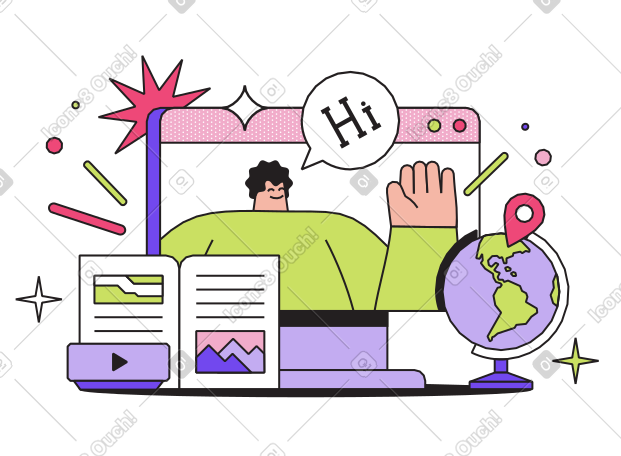 Online language learning PNG, SVG