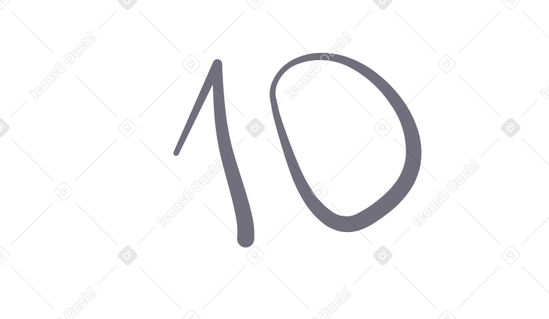Number ten Illustration in PNG, SVG