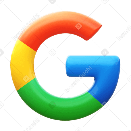 Ilustração de 3D Logotipo do google em PNG e SVG