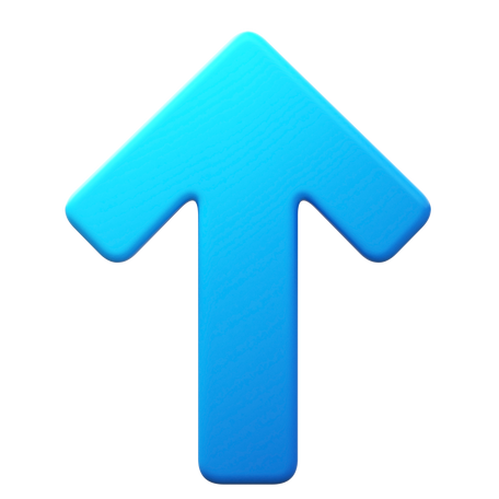 3D arrow up Illustration in PNG, SVG