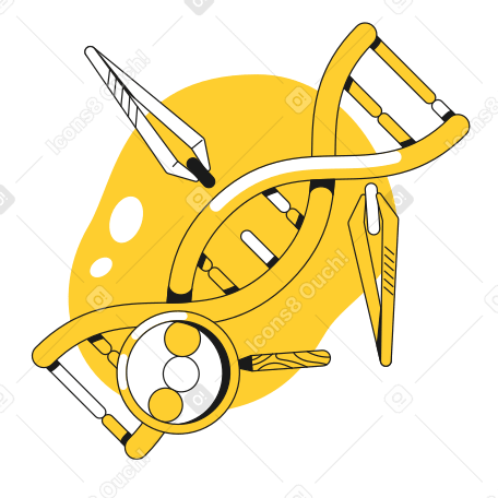 DNA sequencing Illustration in PNG, SVG